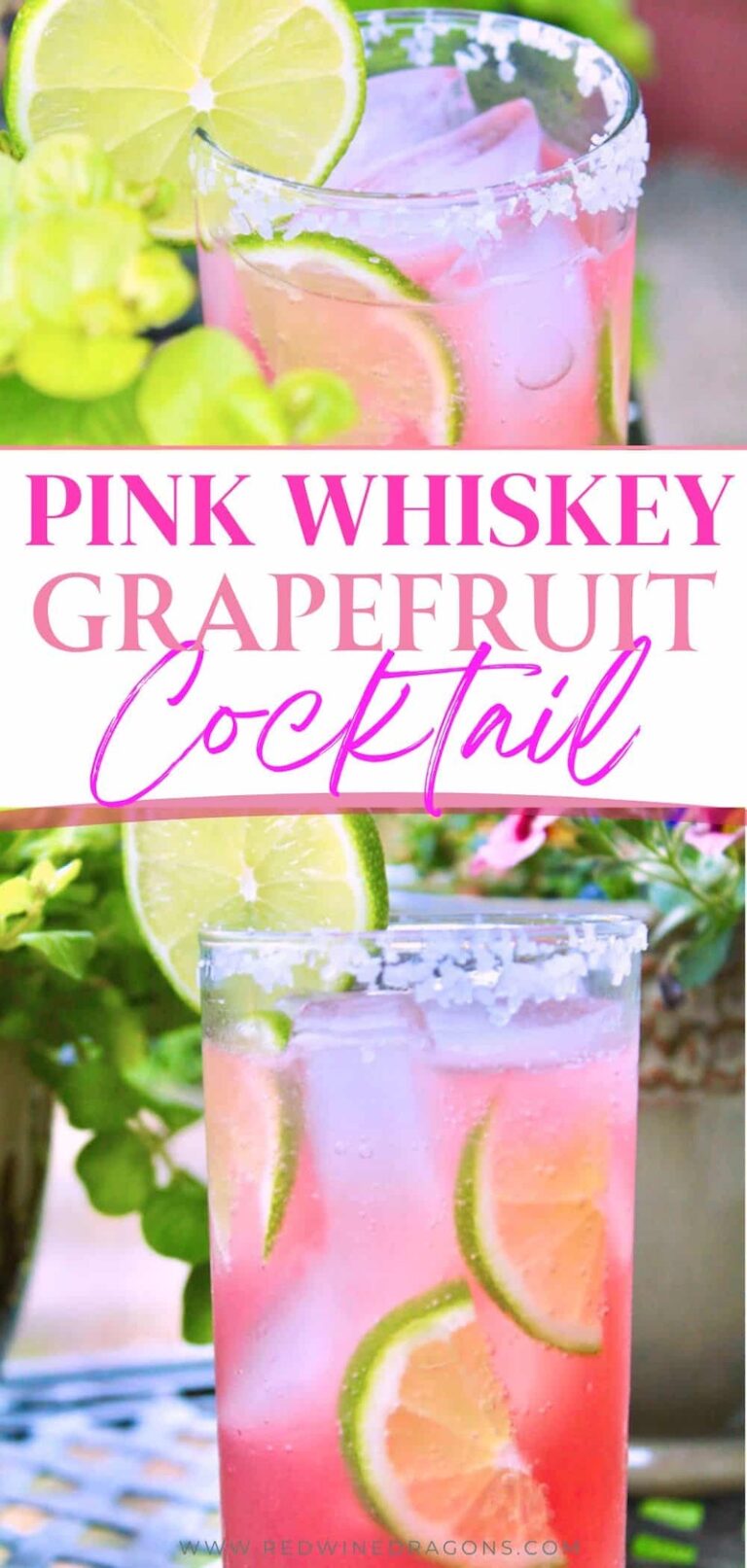 Pink Whiskey Paloma | A Delicious Grapefruit Whiskey Cocktail