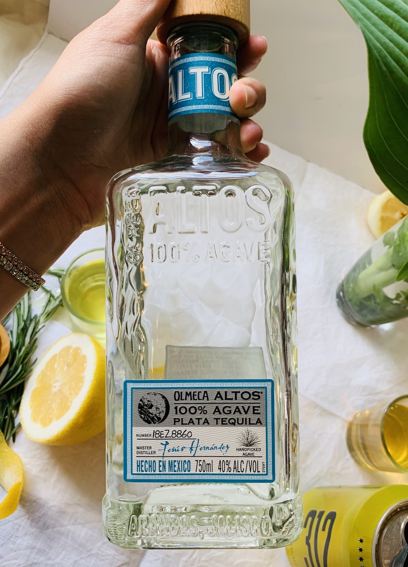 Fizzing Rosemary Pineapple Tequila Cocktail