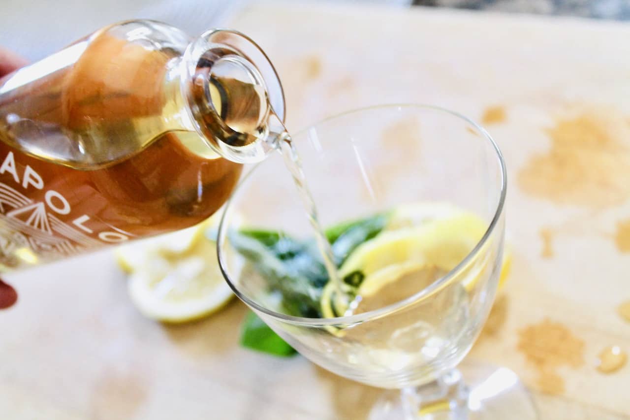 A Vibrant Lemon Basil Vodka Martini Cocktail