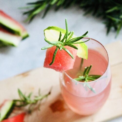 Juicy Pink Spritzer Watermelon Summer Cocktail