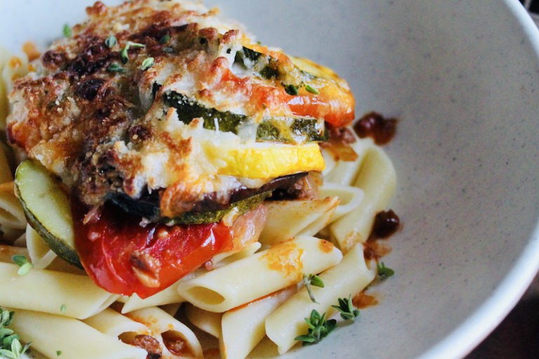 Baked Ratatouille Recipe with Melty Cheese | Healthy Ground Beef Casserole