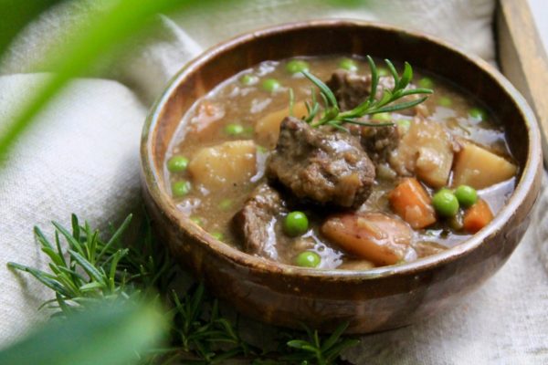 Hearty Winter Beef Stew with Red Wine and Rosemary