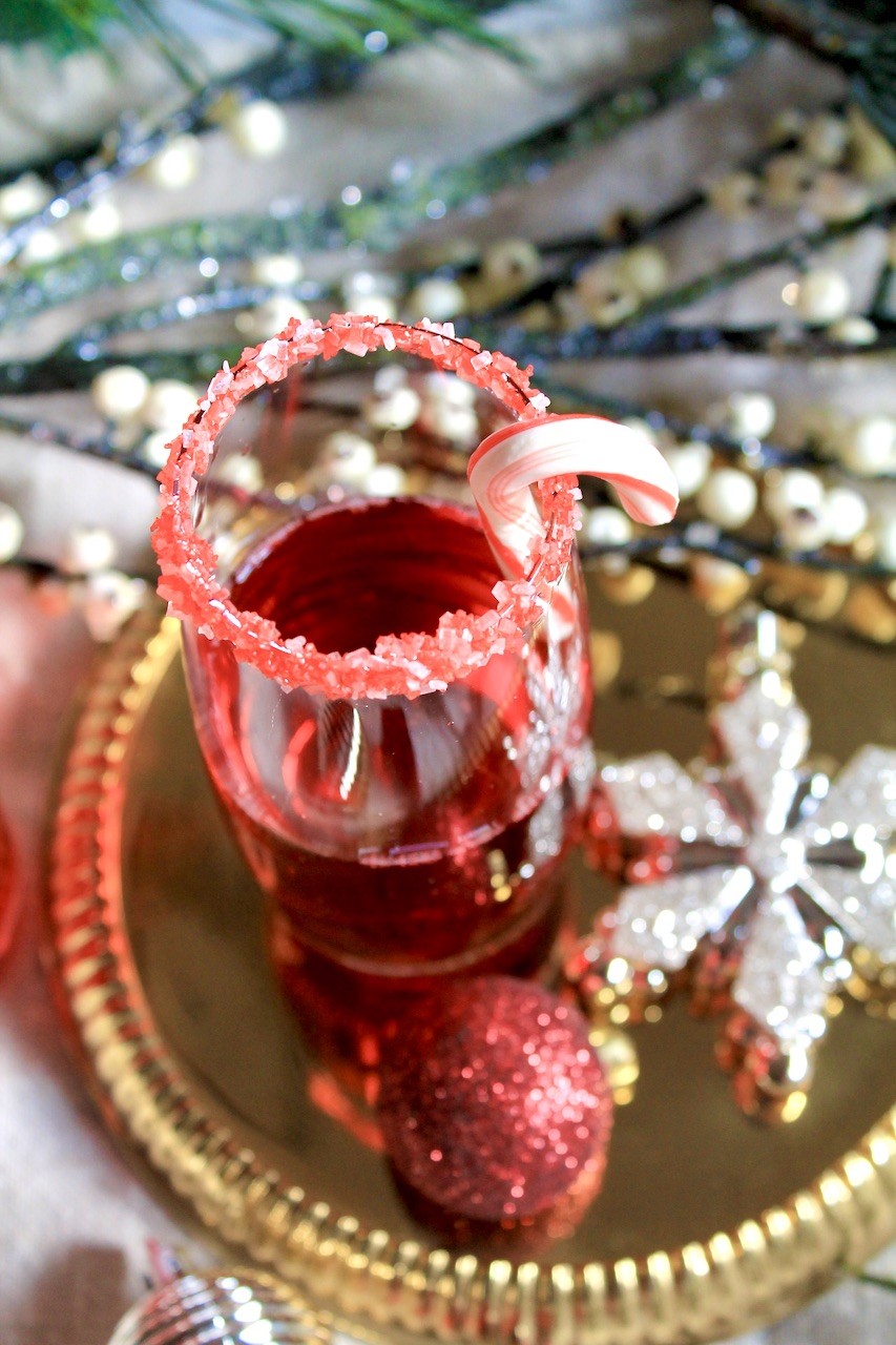 Sparkling Cranberry Pomegranate Champagne Christmas Cocktail