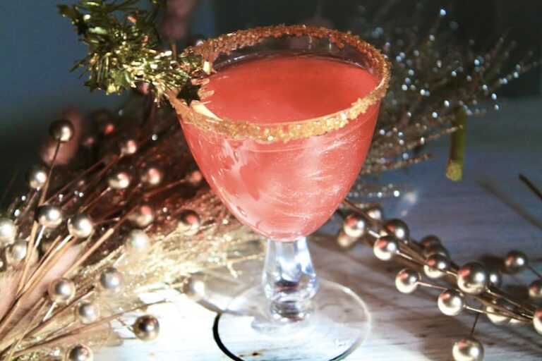 Pink Apple Champagne New Year's Eve Cocktail with Vodka