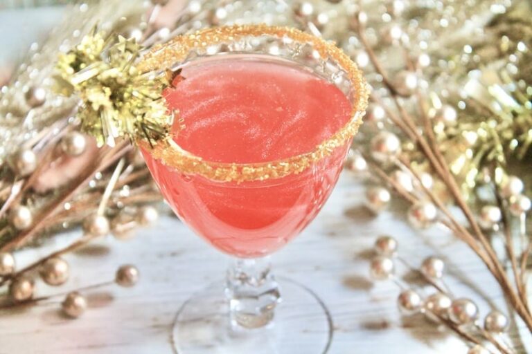 Pink Apple Champagne New Year's Eve Cocktail with Vodka