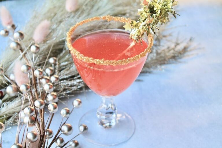 Pink Apple Champagne New Year's Eve Cocktail with Vodka