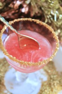 Pink Apple Champagne New Year's Eve Cocktail with Vodka