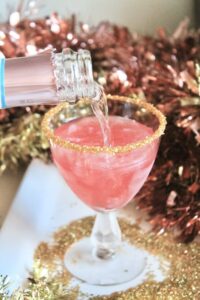 Pink Apple Champagne New Year's Eve Cocktail with Vodka