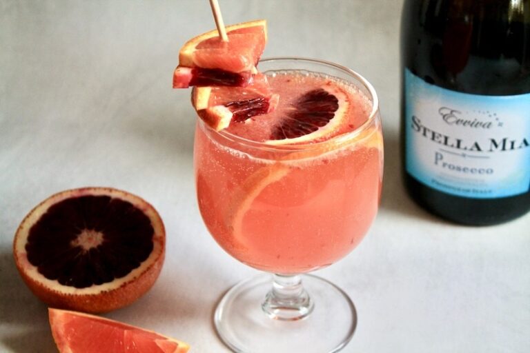 Sparkling Vanilla Blood Orange Cocktail with Vodka