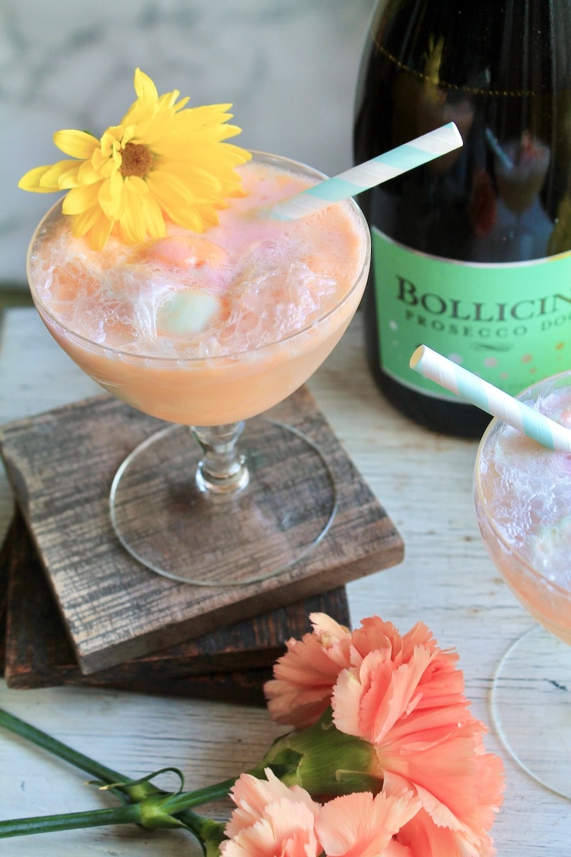 Easy Sherbet Drinks with Champagne or Prosecco