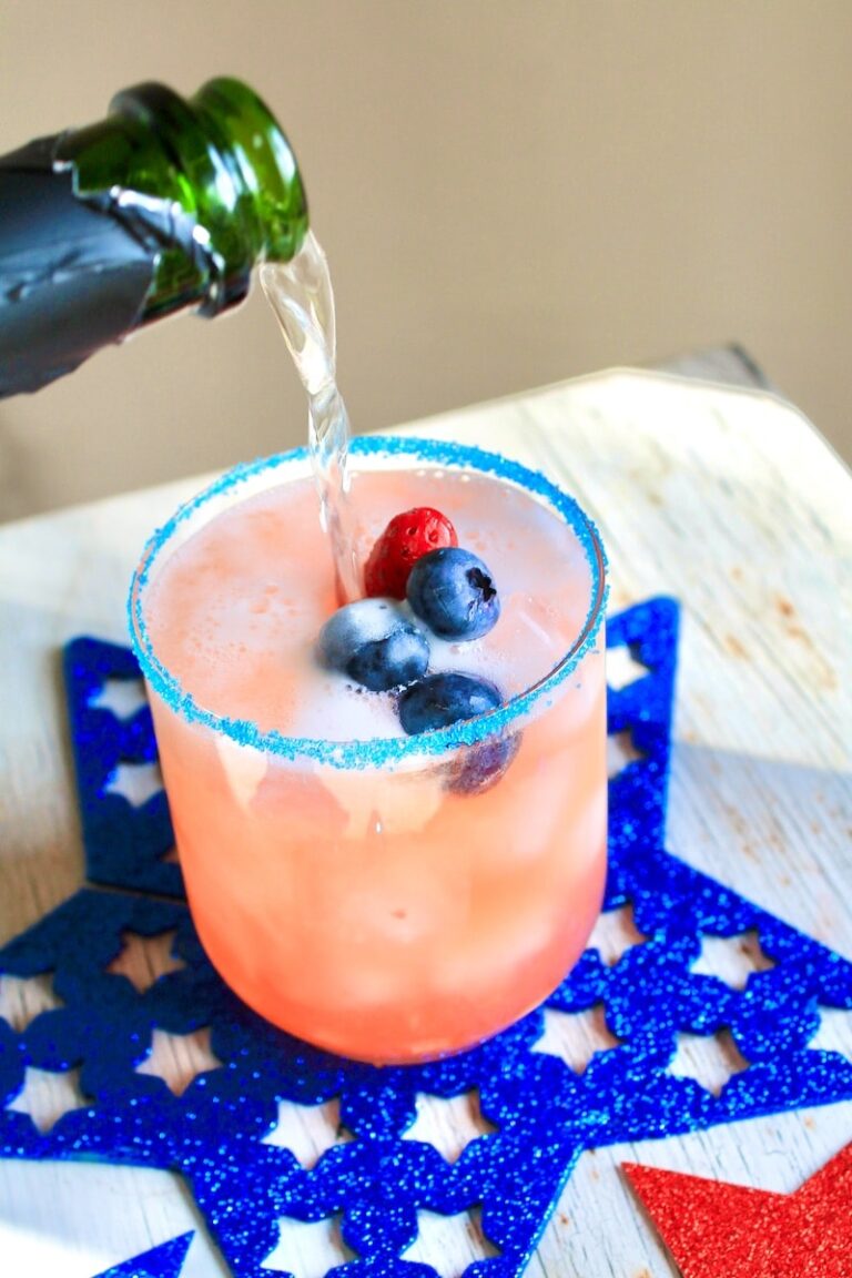 Festive Fizzing Fourth of July Cocktail with Vodka