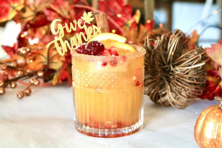 Sparkling Citrus Apple Cider Thanksgiving Margarita Recipe